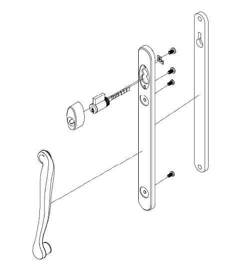 Marvin Elevate Sliding French Door Cambridge Primary Handle Set, Exter ...