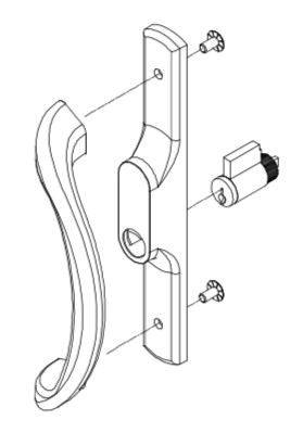Marvin Elevate Patio Door Cambridge Handle Set, Exterior Keyed - Grand ...