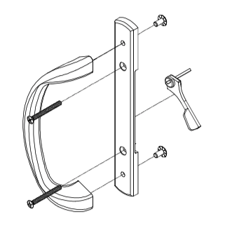Marvin Elevate Sliding French Door Cambridge Secondary Handle Set, Ext ...